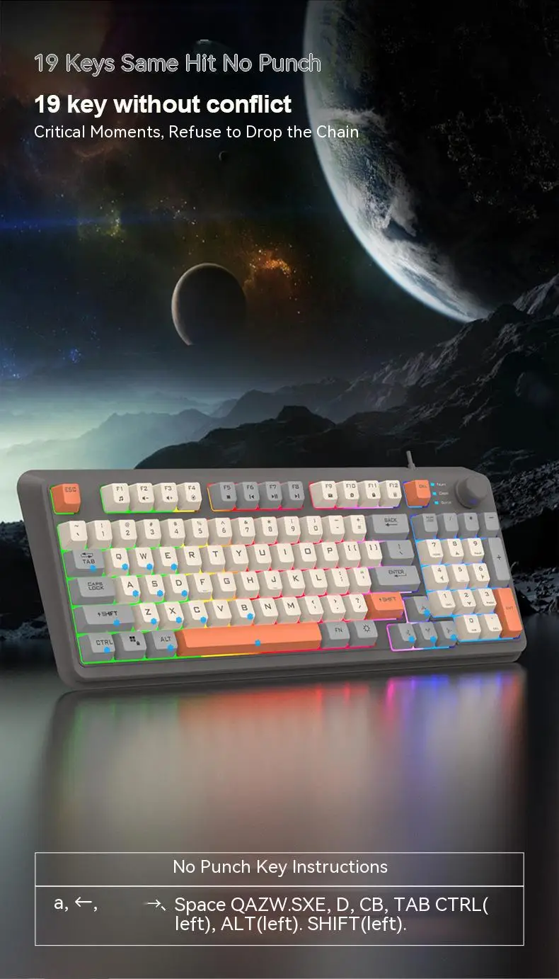 XUNFOX K82 Wired Keyboard - Ultimate Gaming Experience