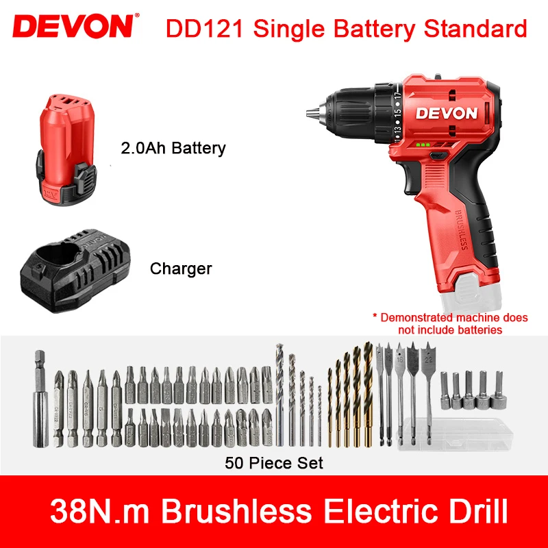 DEVON 12 Volt Wireless Battery Brushless Screwdriver - ELECTR HAMMER DRILL