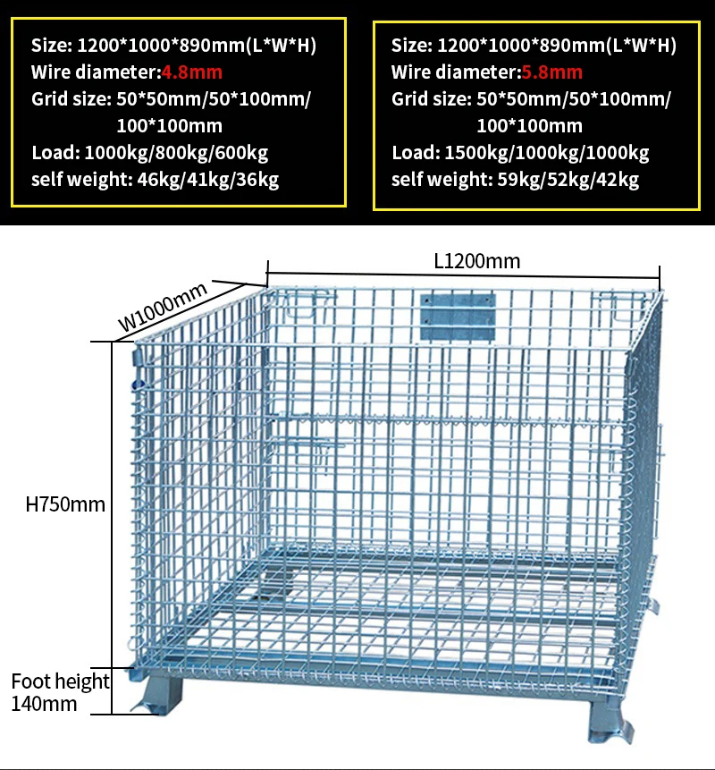 Heavy-duty Galvanized Foldable Collapsible Metal Storage Container ...