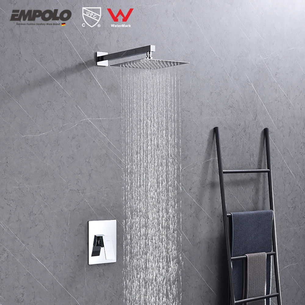 Empolo Fashion Chrome Brass Waterfall Rain Hot And Cold Bathroom Square ...