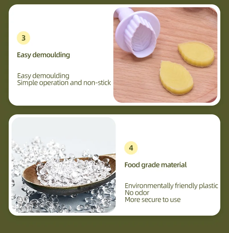 Hot Three-piece Rose Leaf Spring Mold Biscuit Cutting Mold Diy Cake ...