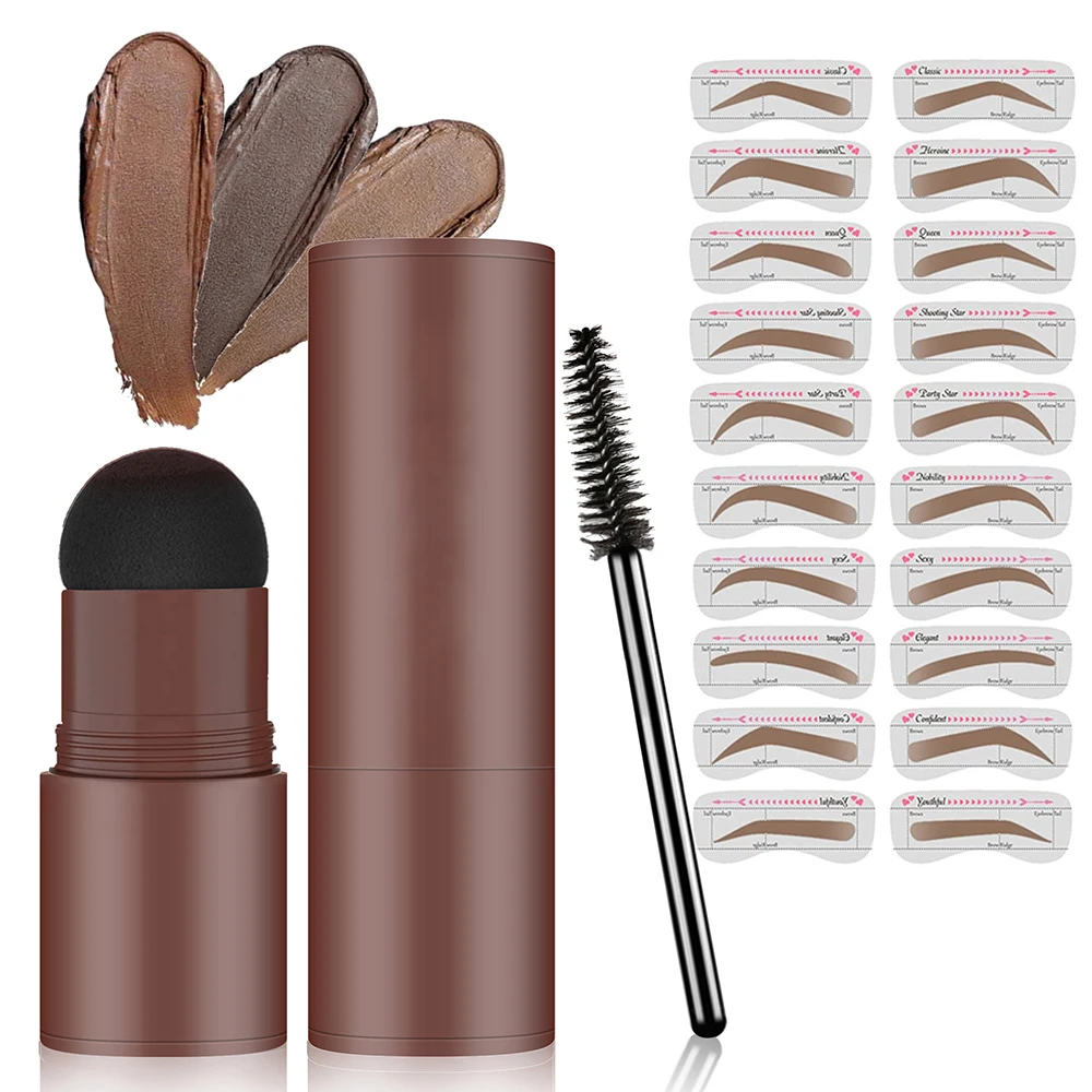 Eye Brow One Step Eyebrow Stamp Stencil Shaping Kit Set