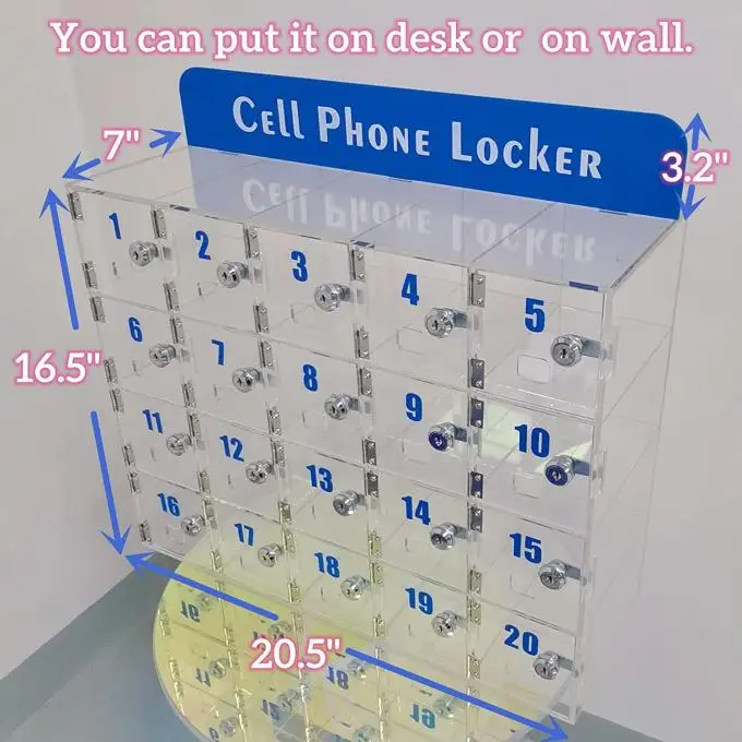 Plexiglass Lockable Acrylic Display Cabinet Case Mobile Phone Locker ...