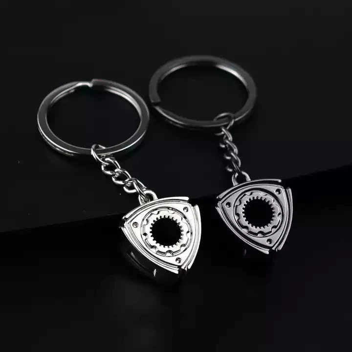 Auto Keychain Alloy Wheel Key Rings - 6 Speed Shifter Gear