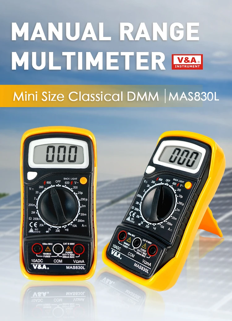 Va Brands Digital Multimeter Manual Range Dc Digital Multimeter Dmm Mas830l With Back Light ...
