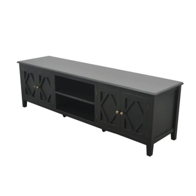 High Quality Black Solid Wood Tv Stand,Tv Stands & Entertainment ...