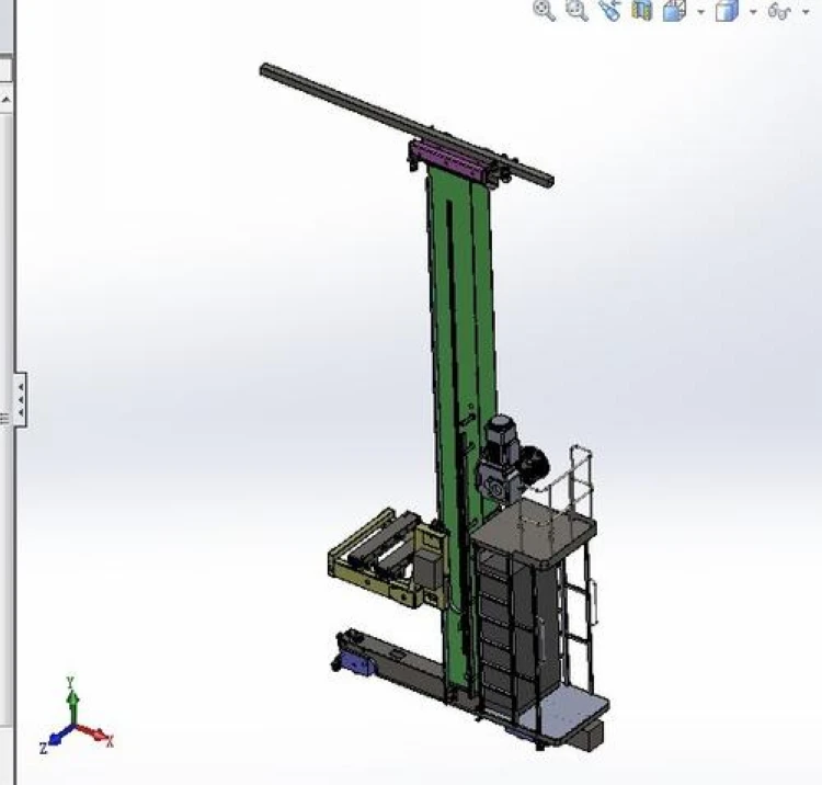 Space Saving Automated Single Column Stacker Crane ASRS