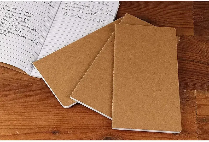 Wholesale Custom Sewing Binding Brown Lined School Notebooks