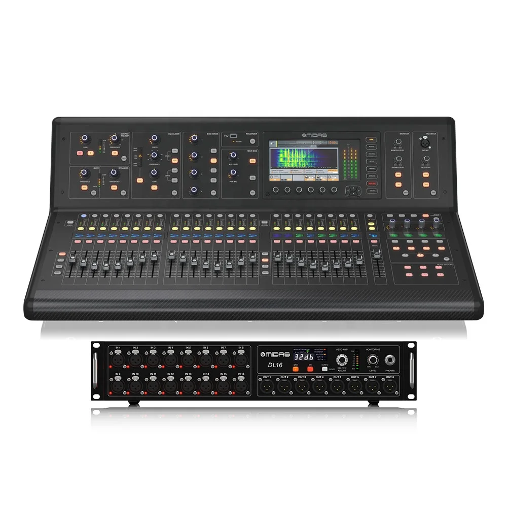 Midas M32 Live Digital Mixer + Dl16 Stagebox Bundle Audio Sound ...