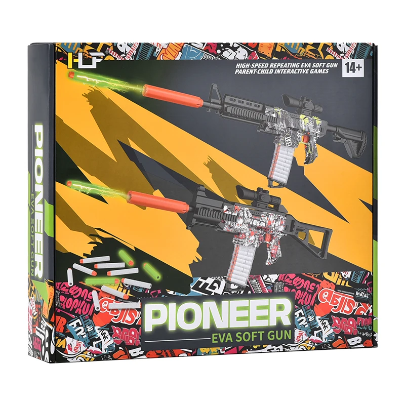 M416 Glow-in-the-dark Soft Bullet Gun Chicken Automatic Toy Rifle Soft Bullet Airsoft Gun ...