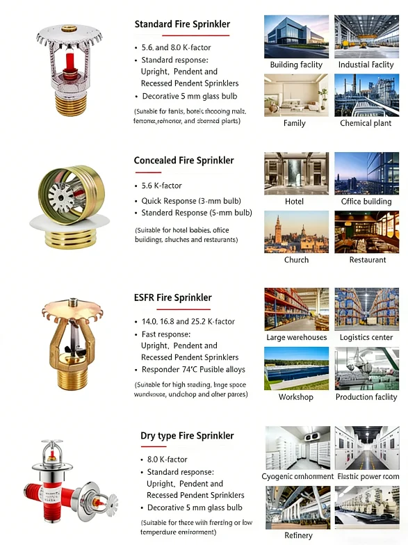 Pendent Fire Sprinkler Heads 1/2 NPT Quick Response Water Spray Home ...