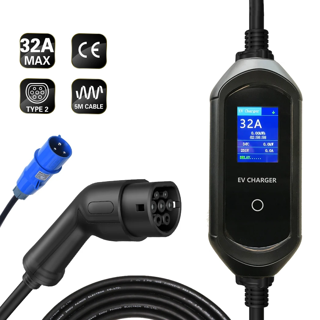 7kw 3.5kw Type2 Ev Portable Charger Ev Portable Ev Charger Type 2 ...