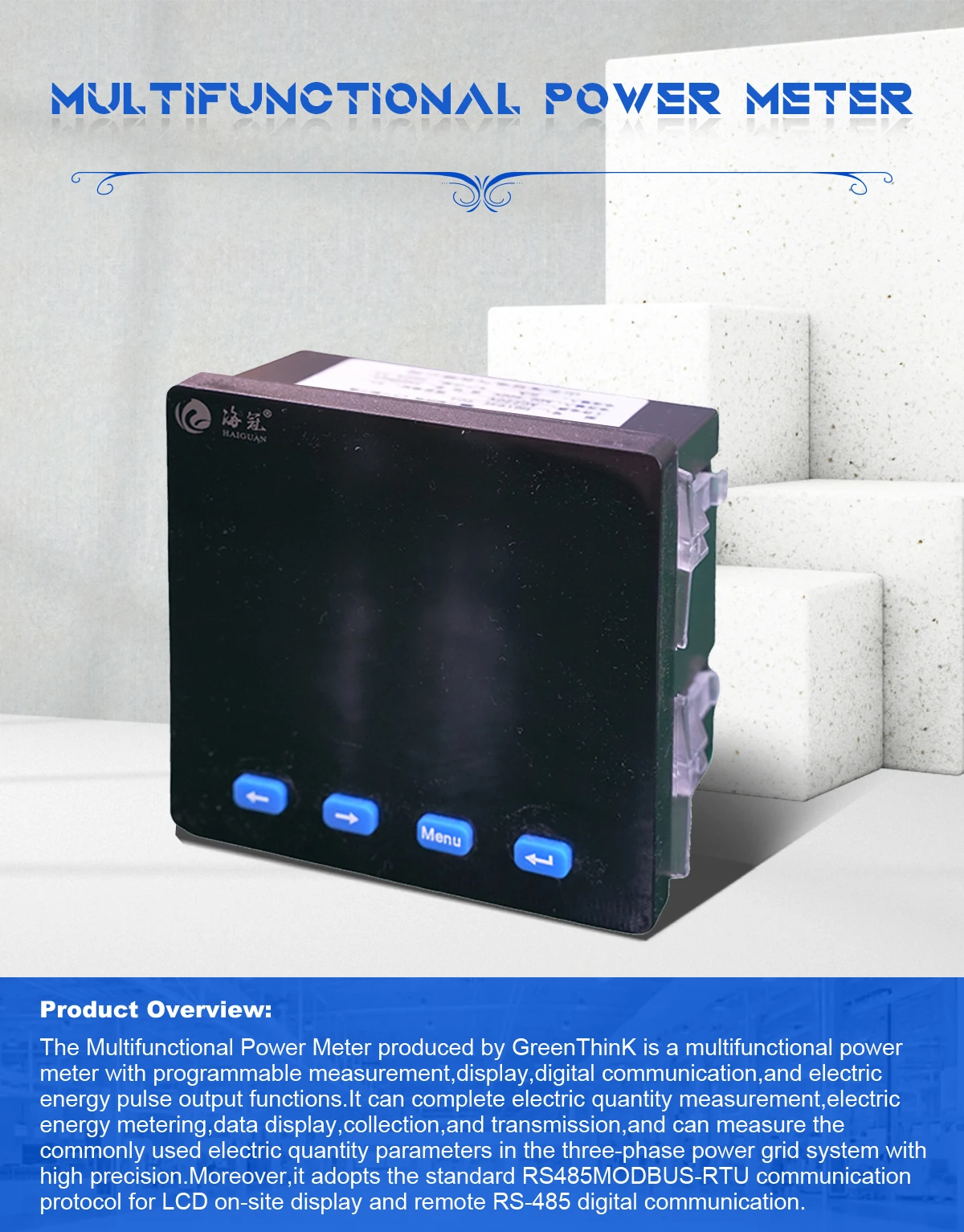 Digital Panel Multifunction AC Energy Monitor Power Analyzer Three ...