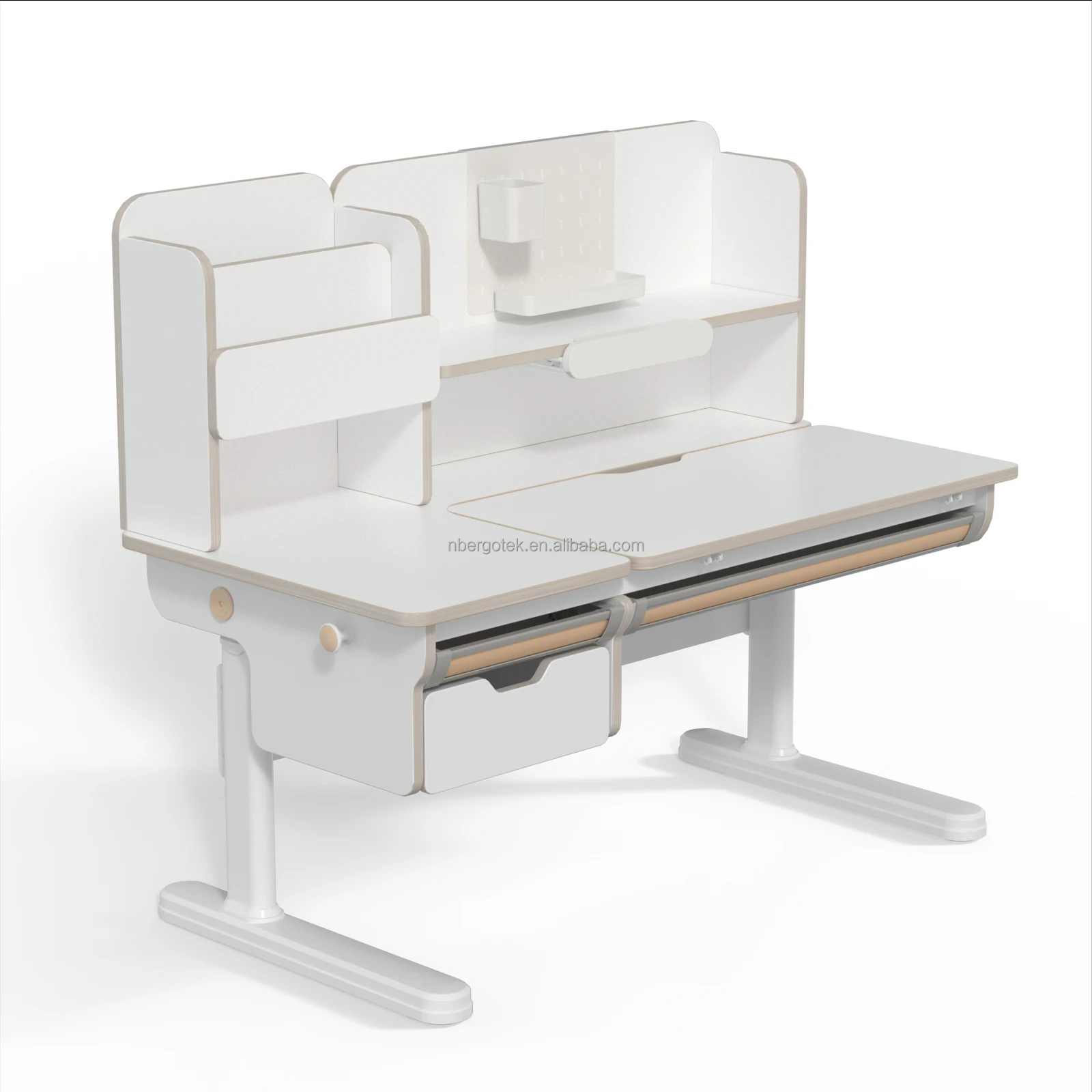 Height Adjustable Ergonomic Children Homework Table With Bookshelf Home ...