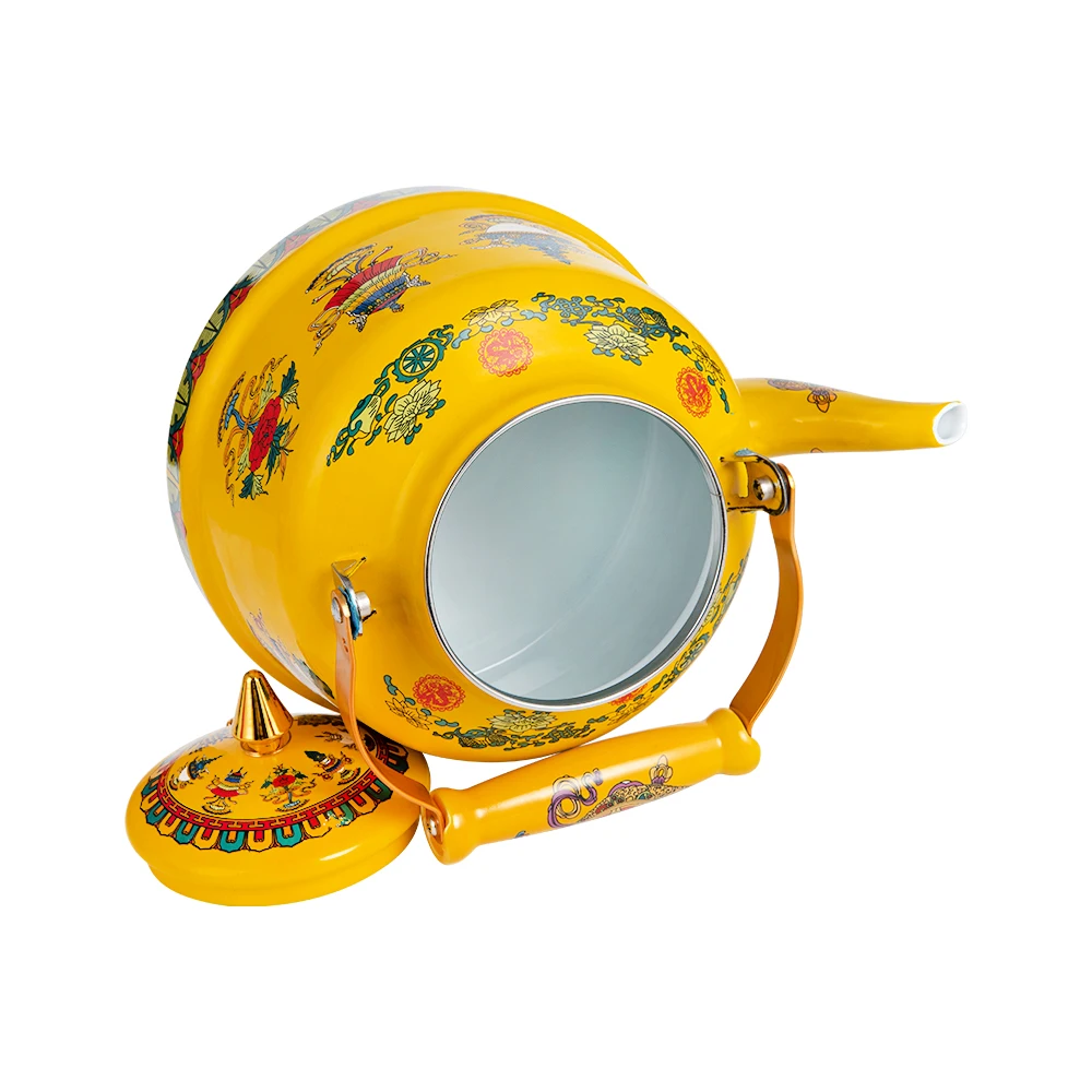 Custom Retro Enameled 3.3L Camping Tea Pot Unique Designs Coffee Kettle ...