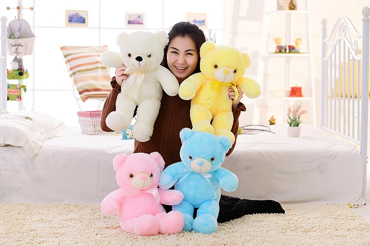 Glowing Bear Plushies Led Teddies Bears Plush Toys Valentine's Day ...