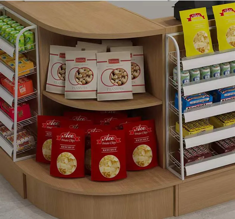 Wooden Supermarket Checkout Counters for Stationery Shops
