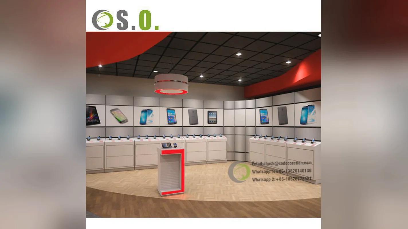 Electronic Mobile Phone Shop Interior Design Wooden Cell Phone ...