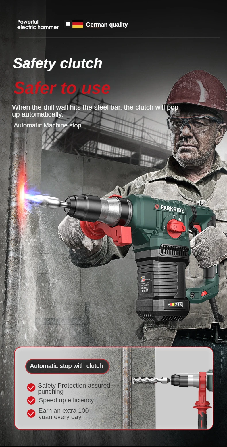 1500w 32mm Concrete Electric Rotary Hammer Drill Machine - Buy Parkside ...