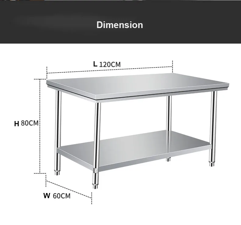 201 Stainless Steel Restaurant Kitchen Worktable Work Table Bench with ...