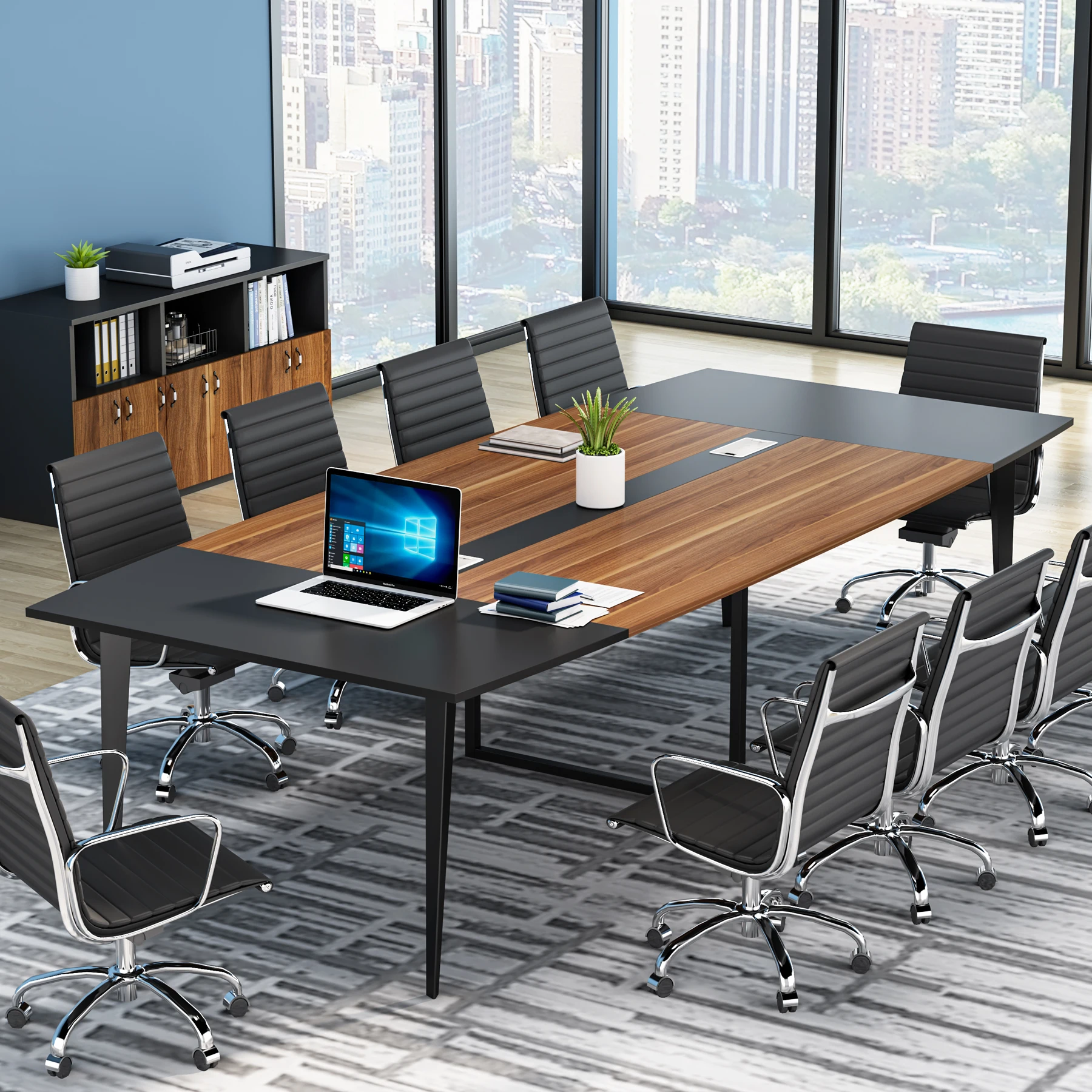 Tribesigns Modern Office Furniture Meeting Table Large Mdf Wooden 240 ...