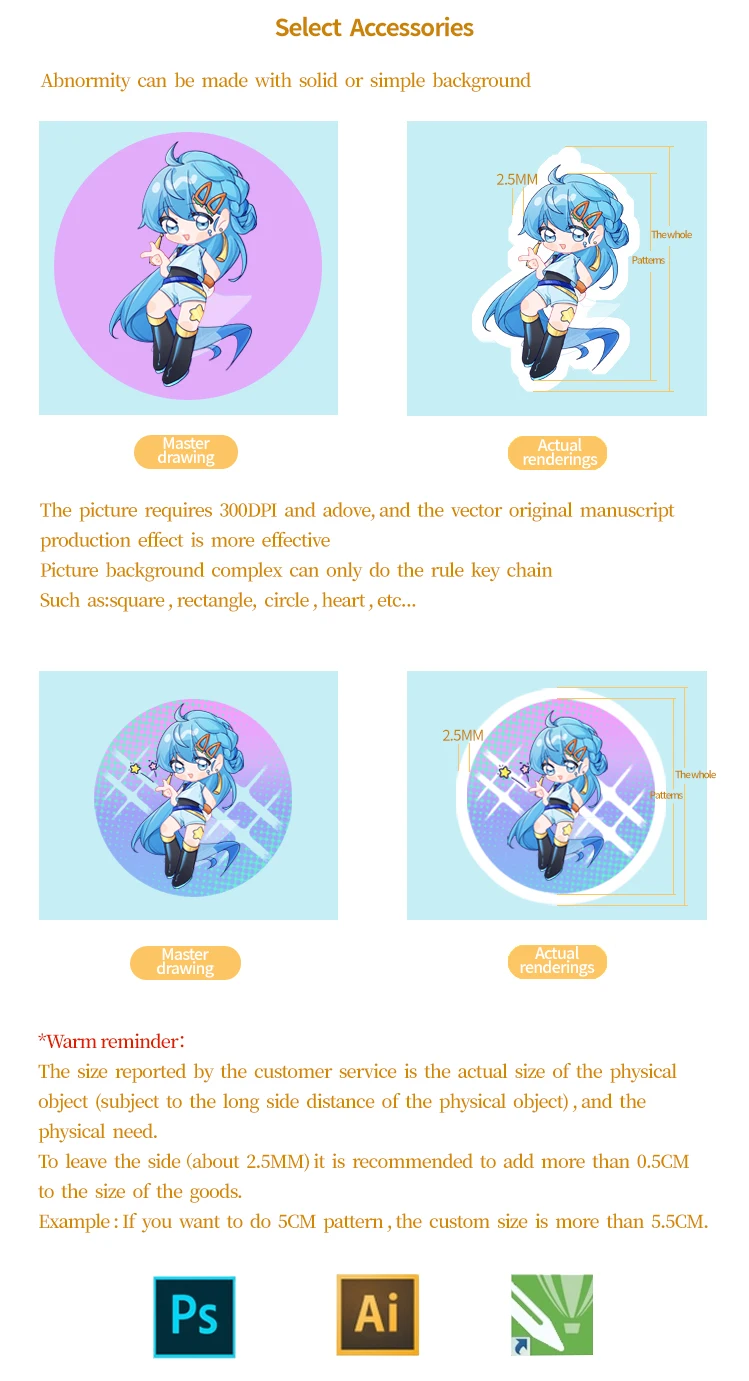 Custom Printed Hologram Acrylic Charms Make Your Own Design With Uv ...