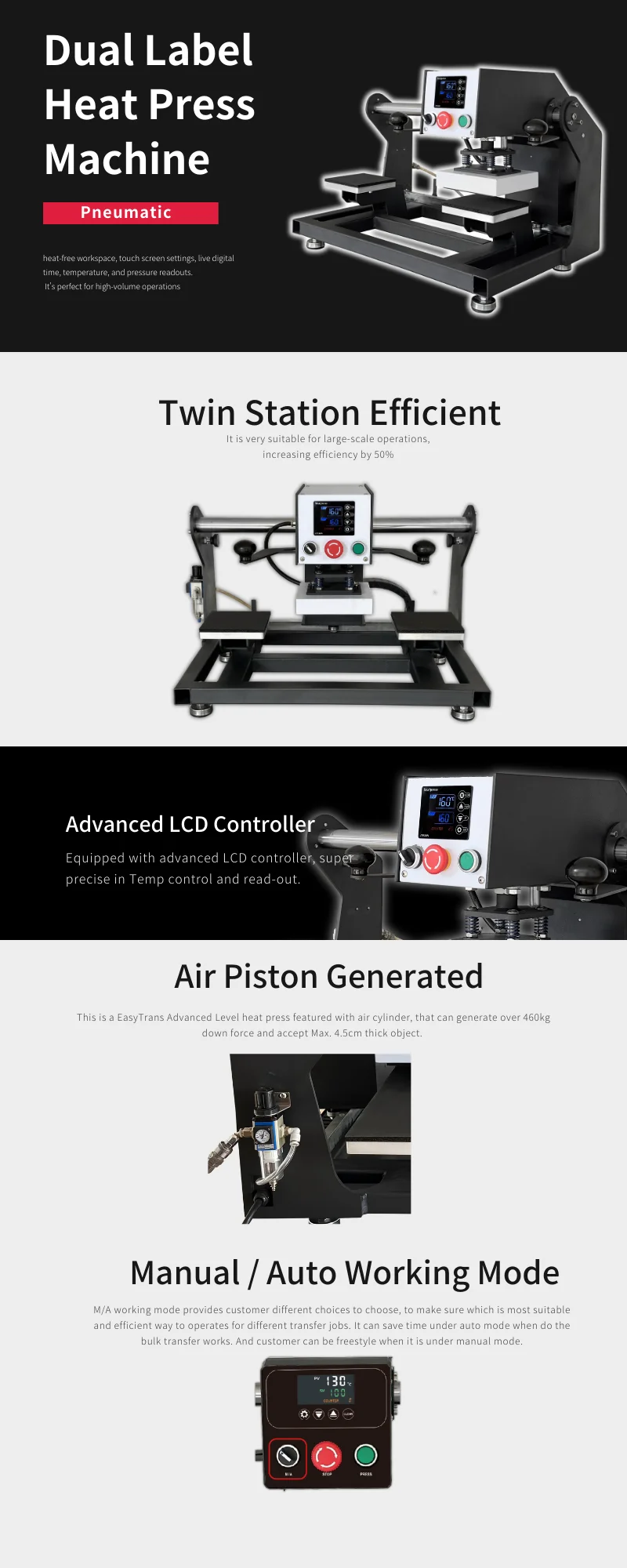 Double Station Pneumatic Custom Label Printer Print Label Machine ...