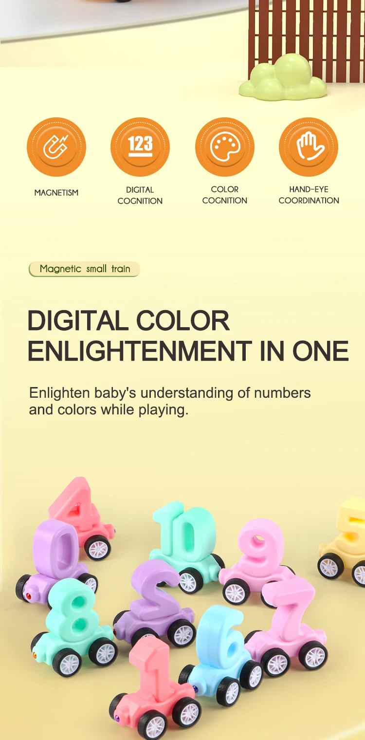 Sl Montessori Magnetic Building Blocks And Number Train Set Educational ...