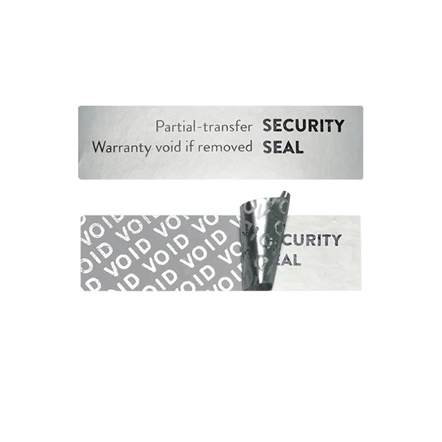 Custom Void Tamper Evident Label No Residue Serial Number Bar Code Stickers Silver Void Label ...
