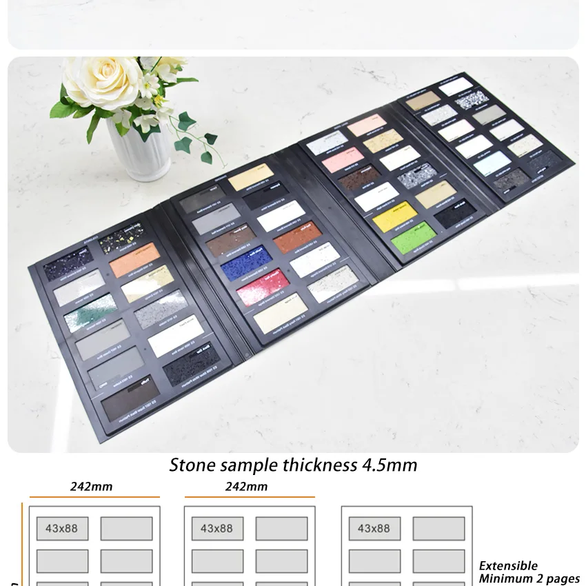 Stone Display Folder - Plastic Sample Box & Ceramic Rack