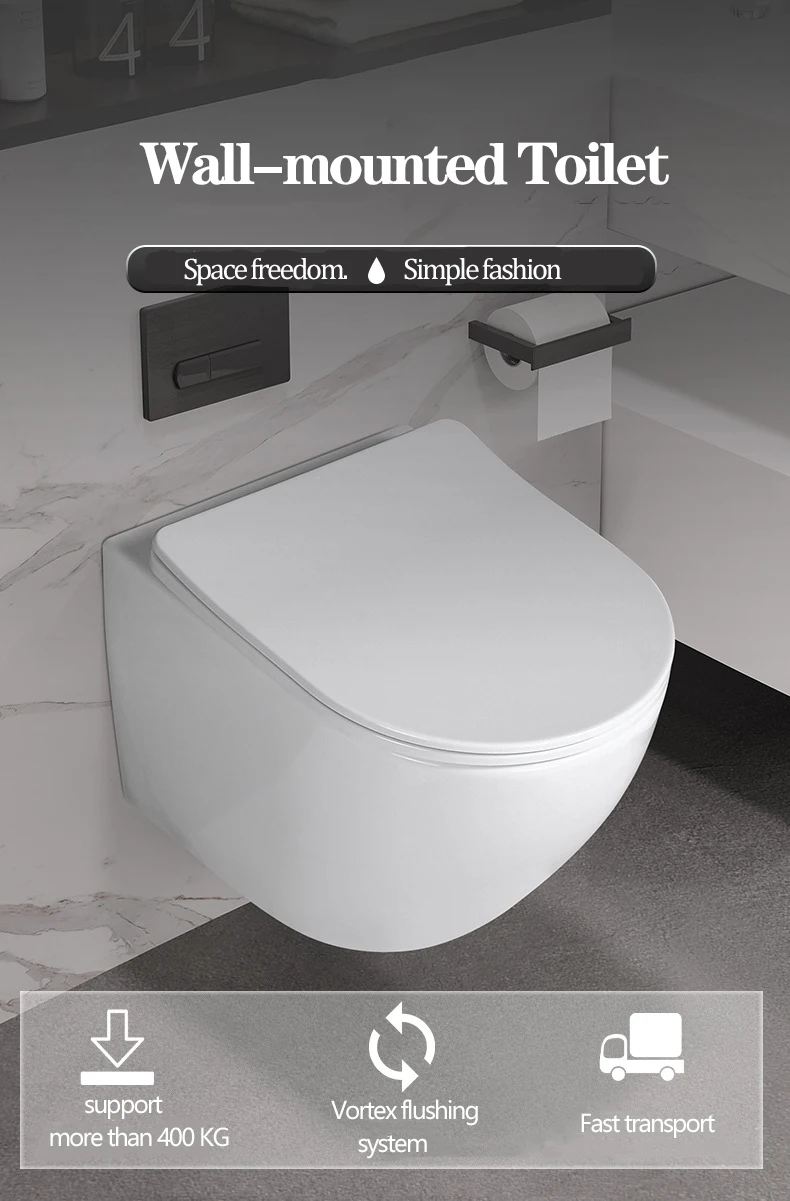 European Modern Wall Mounted Siphon Flushing Bathroom Toilette Bowl Wc ...