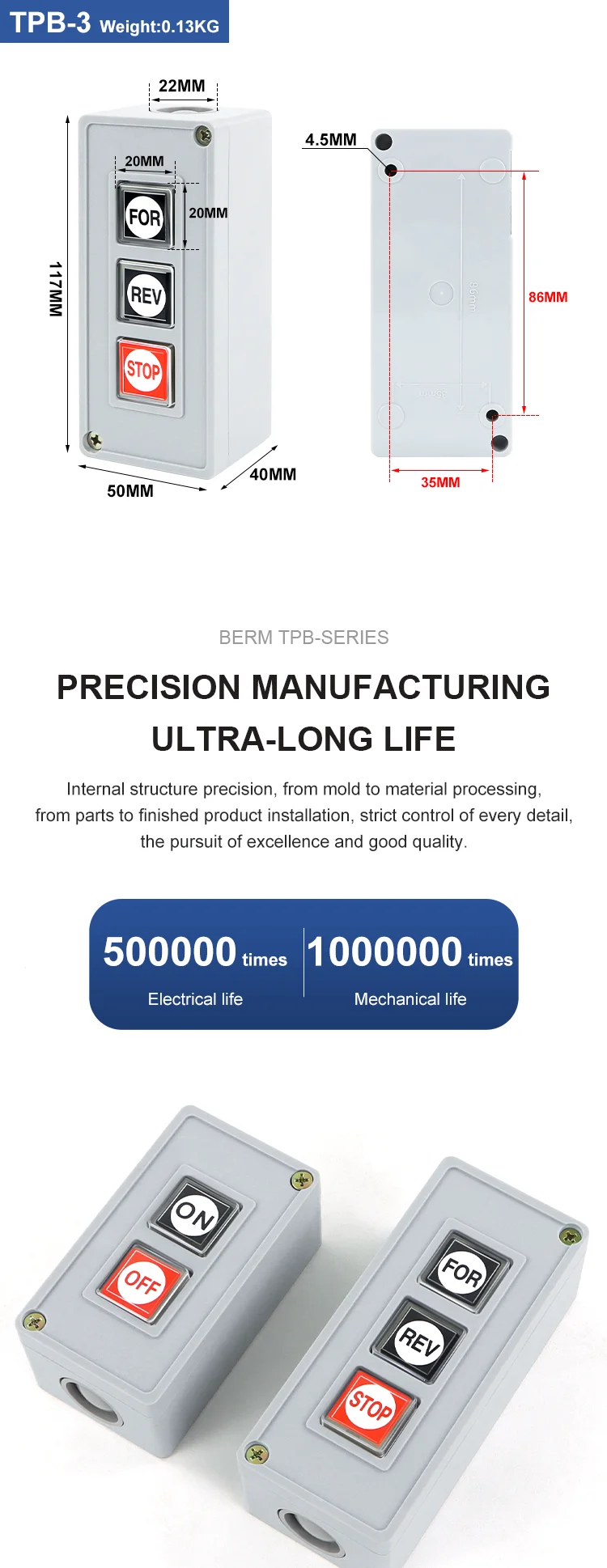 Power Pressure Switch TPB-2 Two-position Three-position Self-reset ...
