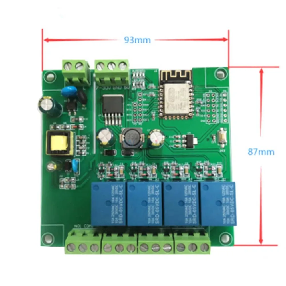 Esp8266 Esp-12f Wifi Relay Module 4 Channel Ac90-250v/dc7-30v/5v Delay ...