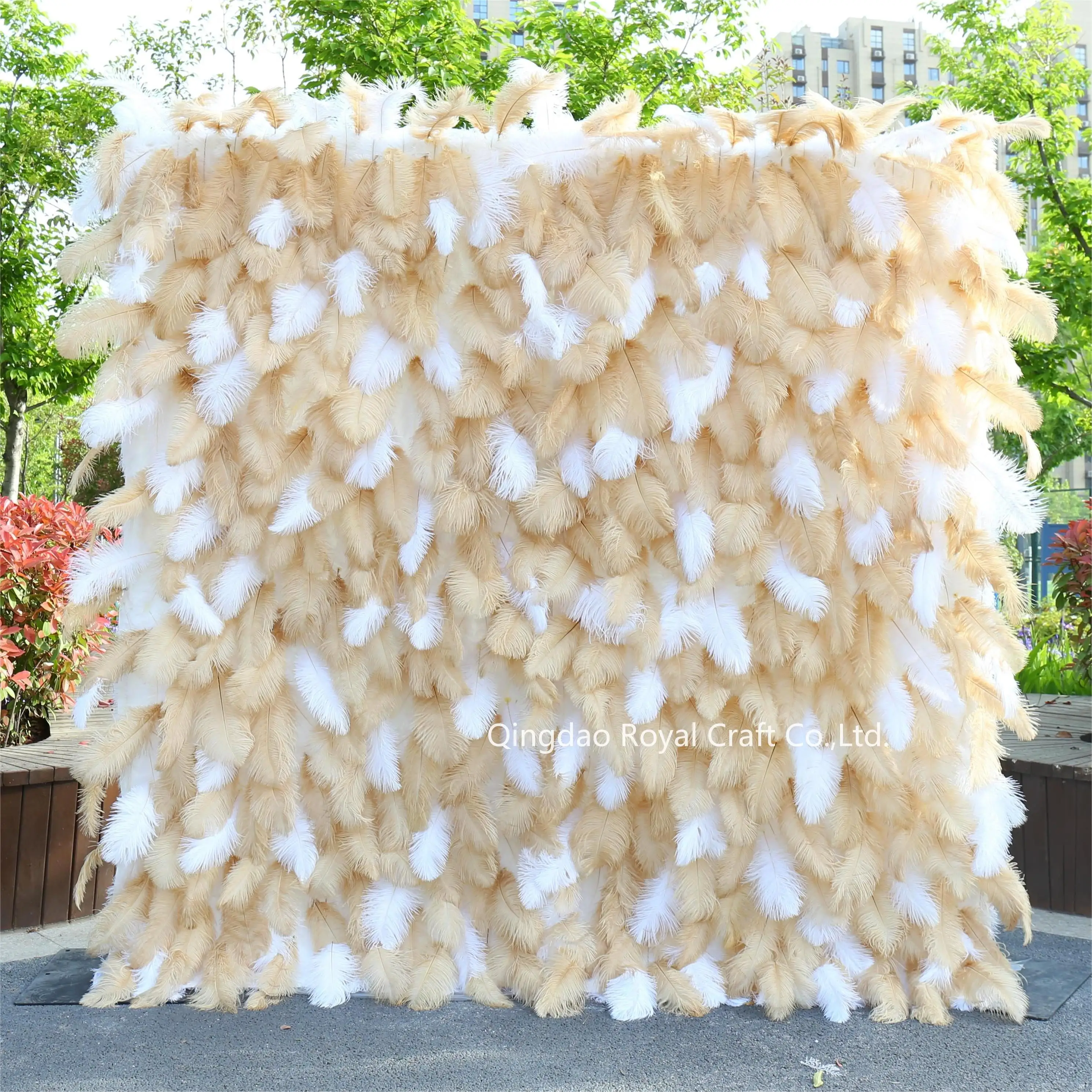 White Feather Wall Backdrop - Elegant Wedding Decor