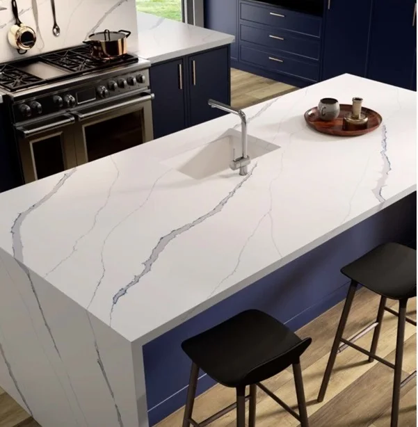 Calacatta White Quartz Stone Dining Table - Durable & Stylish