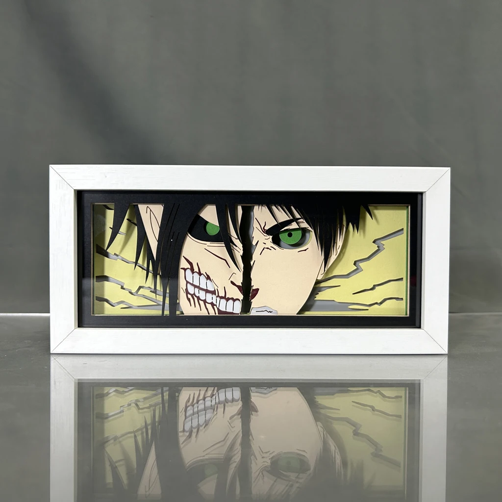 Attack On Titan Anime Light Box Mdf Wood Frame Laser Paper Cut Shadow ...