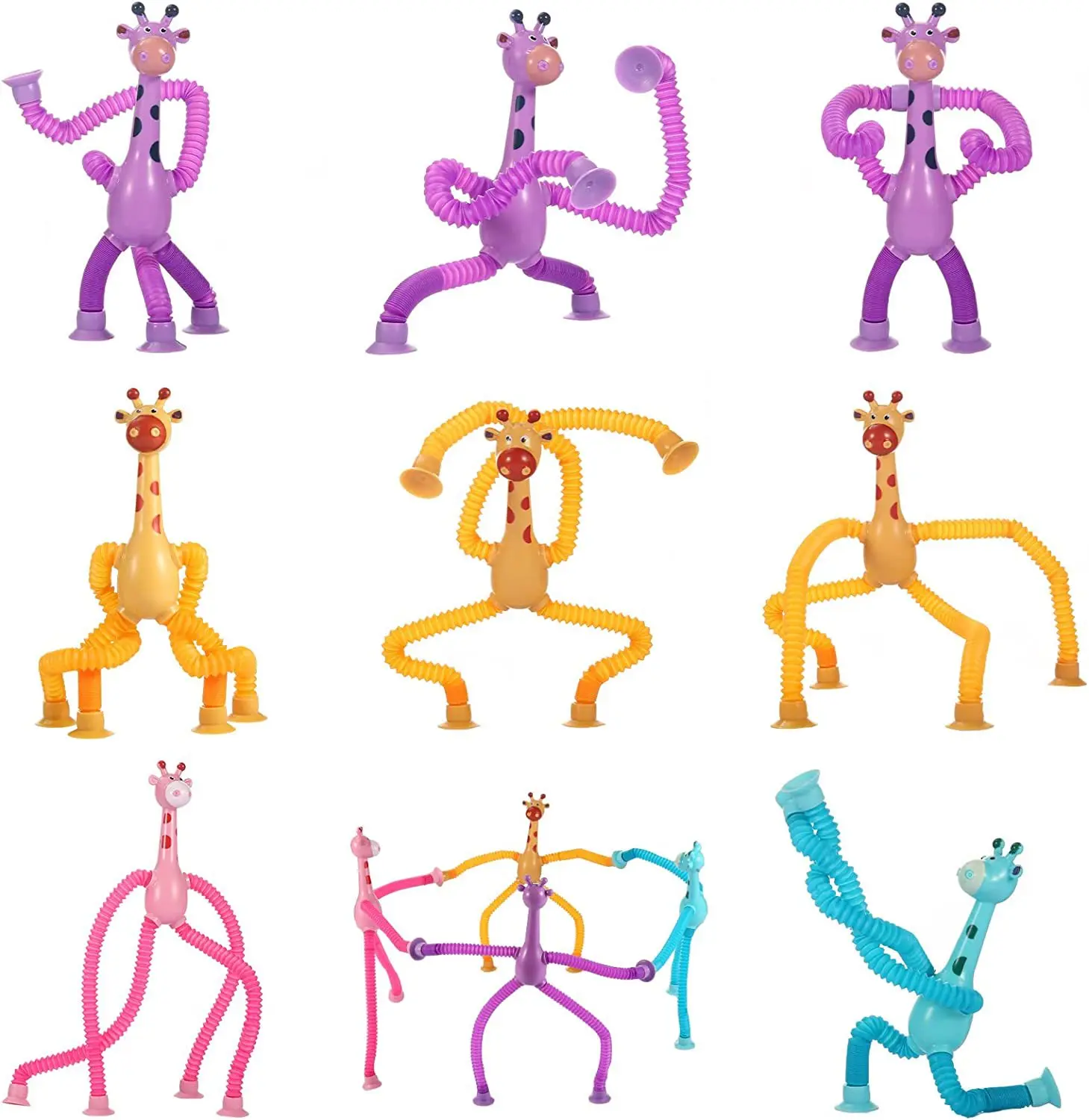 Pop Tube Giraffe Light Stretching Pop Tube Suction Cup Stretch Toys ...