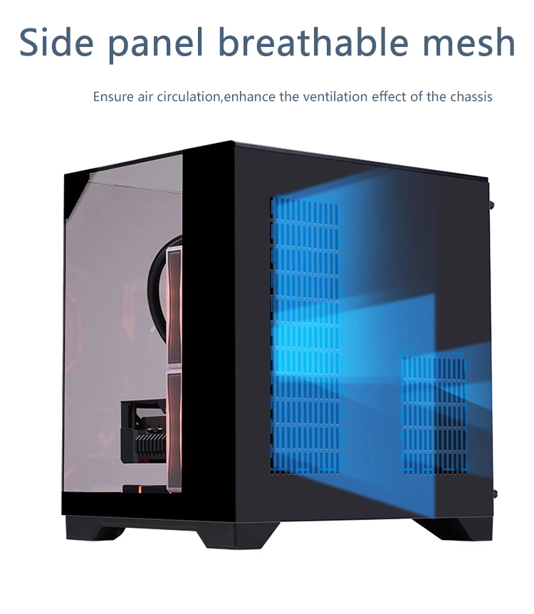 M-ATX Water-Cooled Desktop Host Gaming Chassis Three-Sided Tempered ...