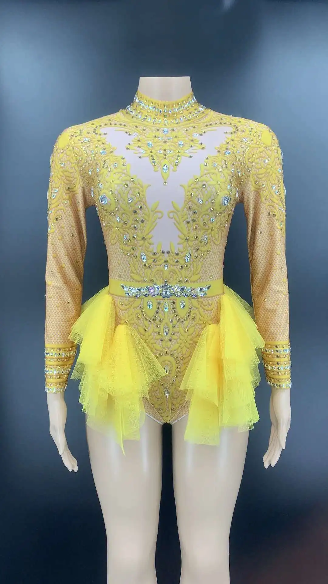 Party Crystal Rhinestone Bodysuit - Sexy Bodycon Leotard