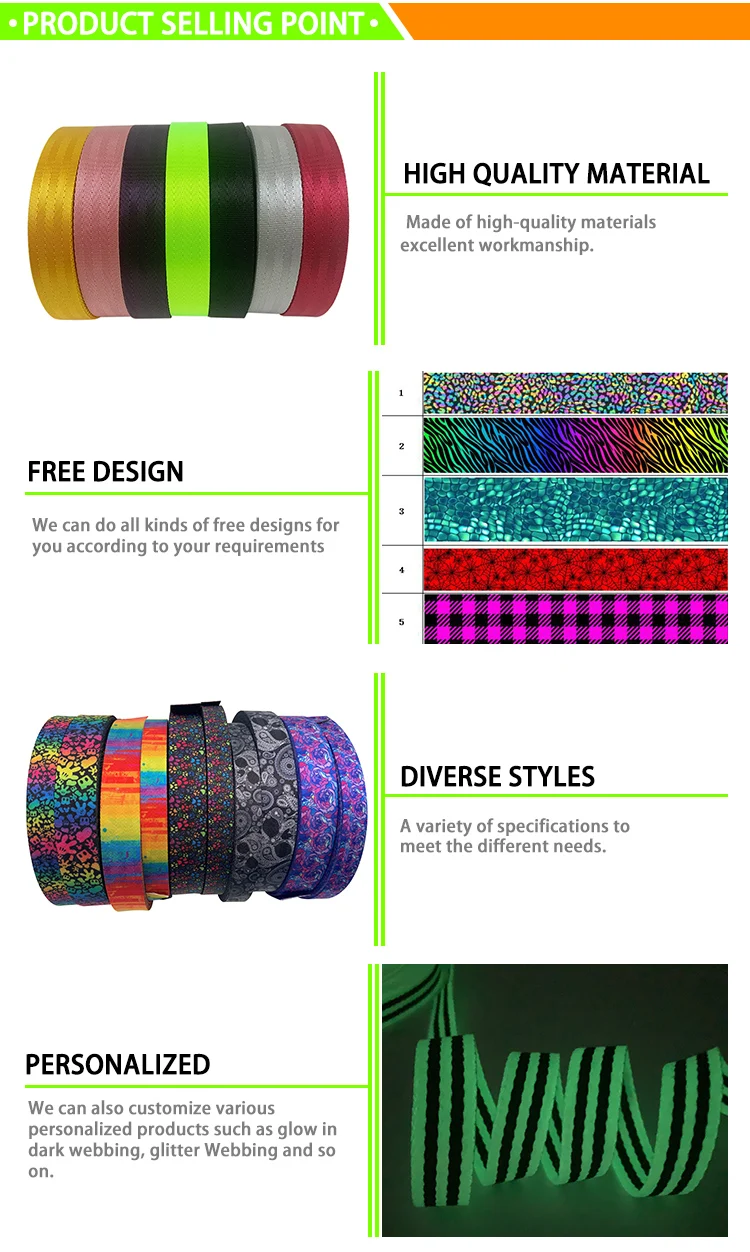 Custom Nylon Colorful Webbing 25mm 38mm 50mm Strap Belt Printed Heavy ...