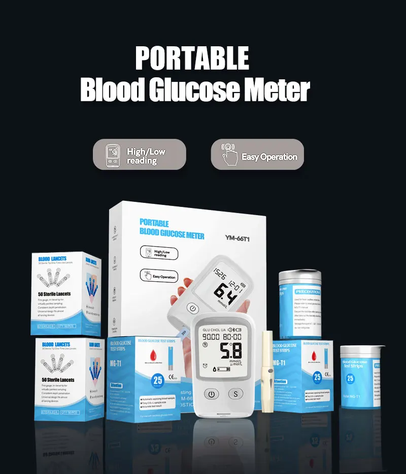 Blood Glucose Meter Blood Sugar Machine Diabetes Test 50 Test Strips In ...