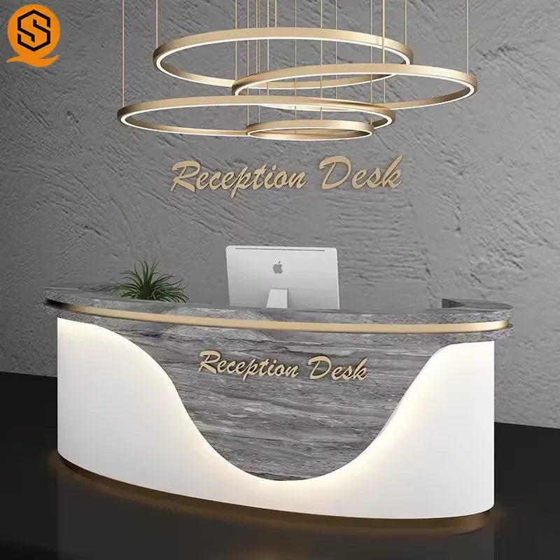 Modern White Circular Reception Desk | Eco-Friendly Design for Offices ...