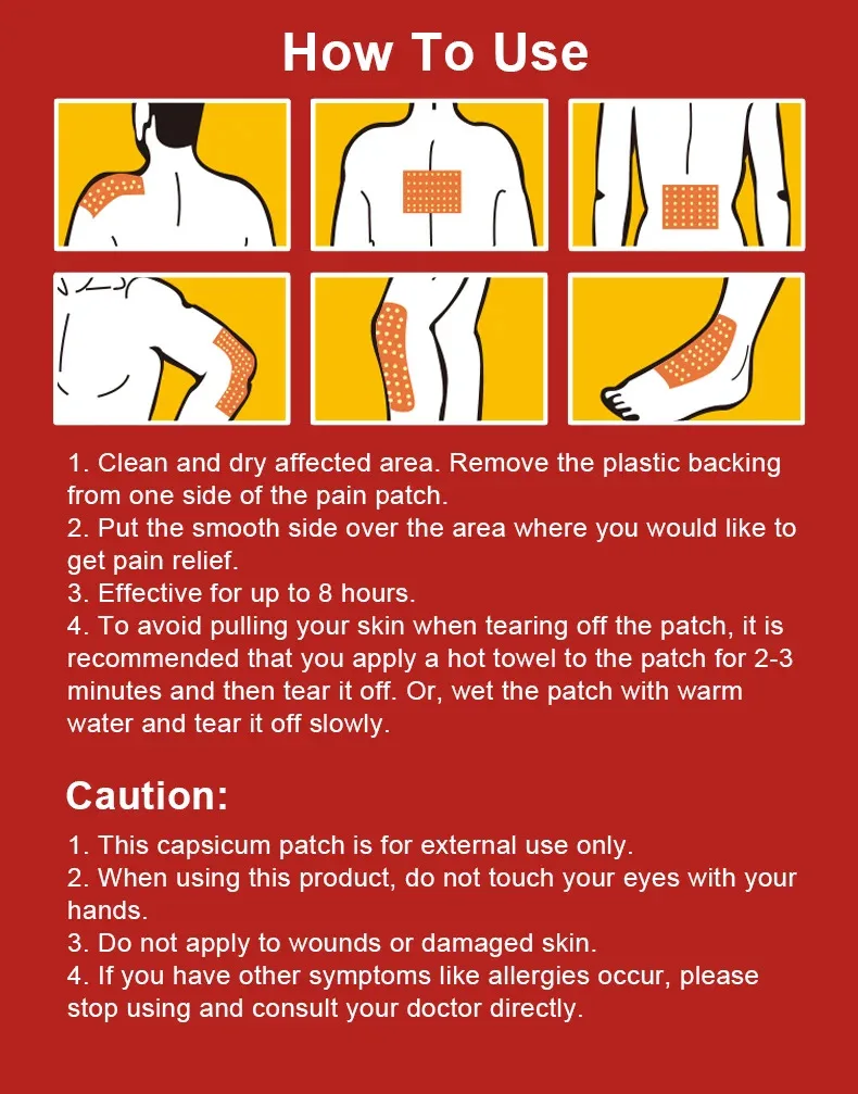 Ytd Chinese Plaster Medical Joint Pain Relief Patch With Chili Paste ...