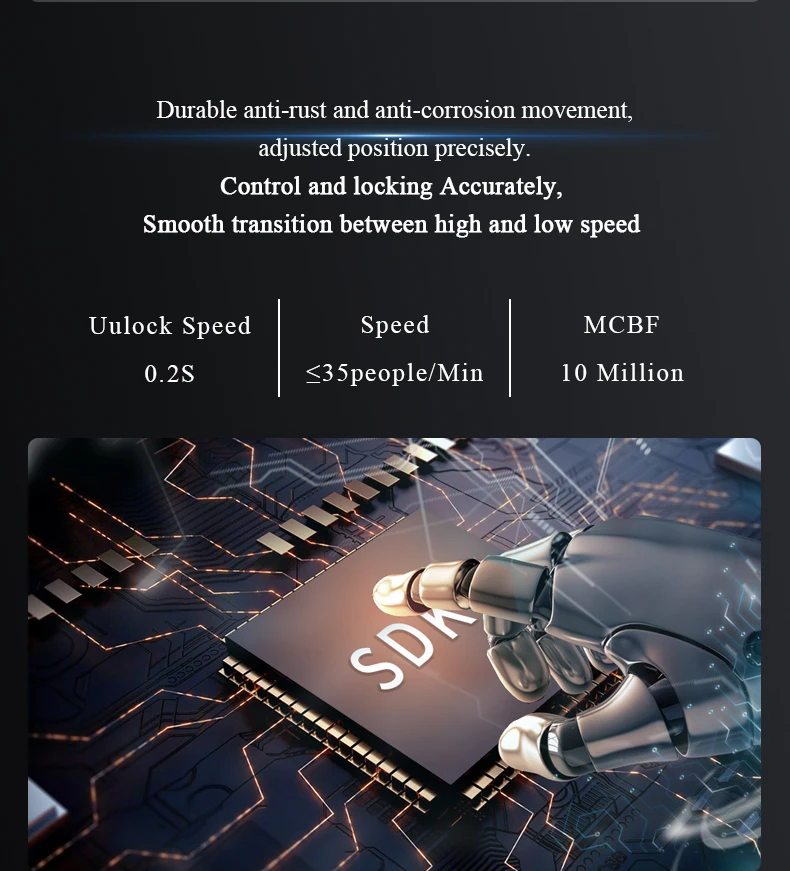 High Security Speed Gate with Face Recognition Access Control