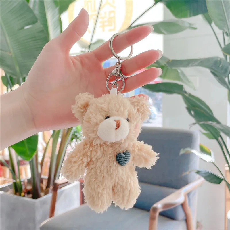 11cm Soft Cotton Teddy Bear KeyChains Kids Charm Stuffed Animal Toys ...