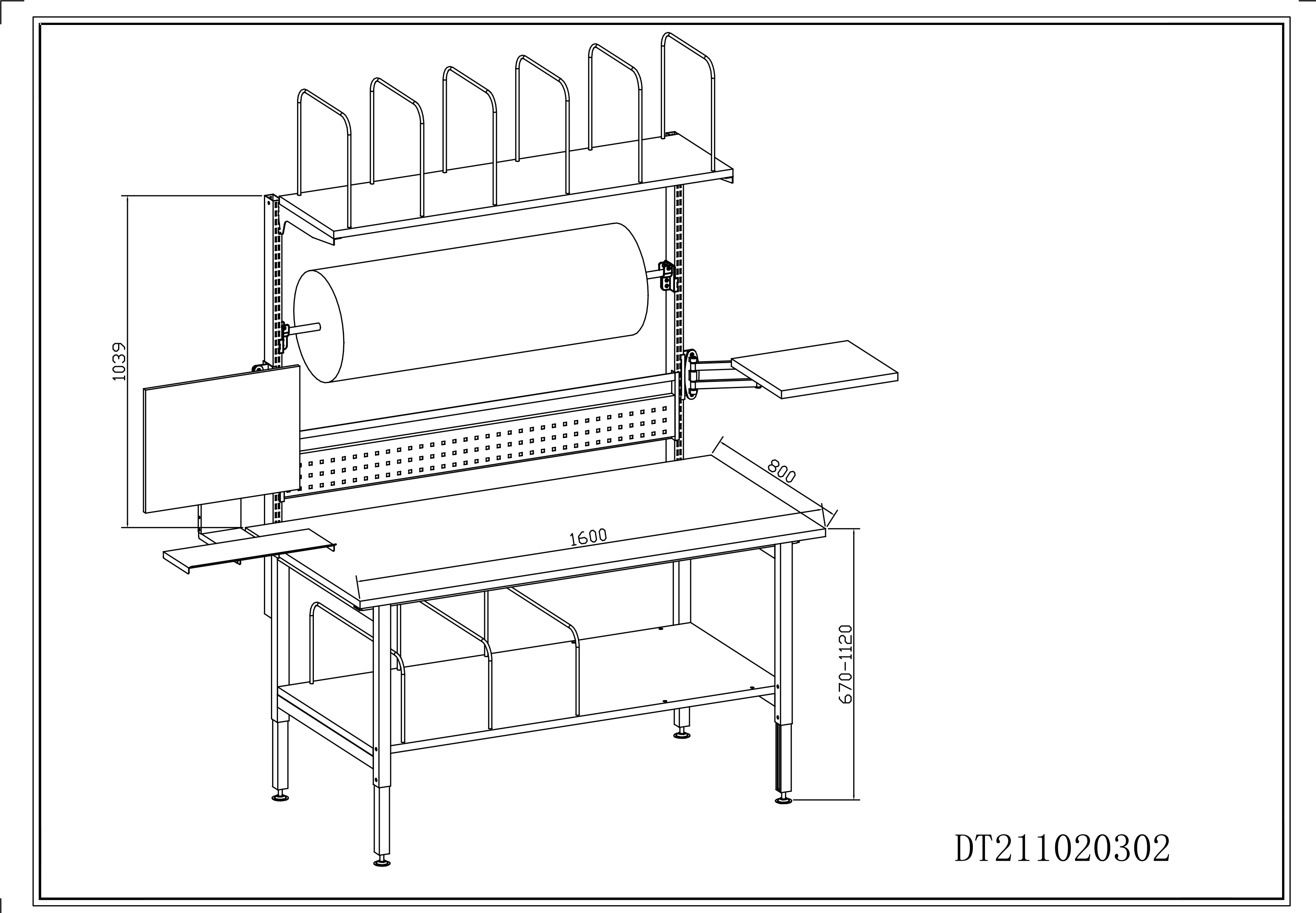 Detall Packing Workbench with under Shelf - Modular Design
