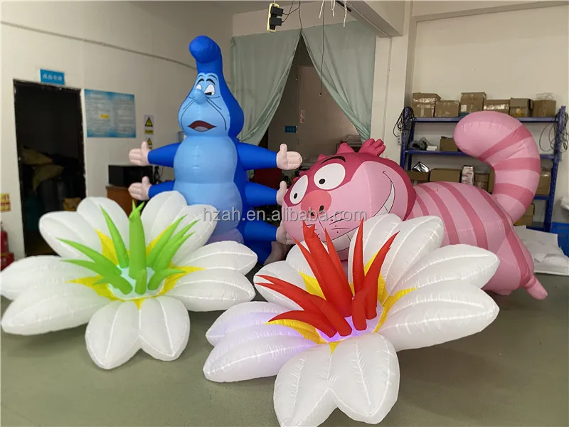 Wedding Red and White Inflatable Rose Flower with Light