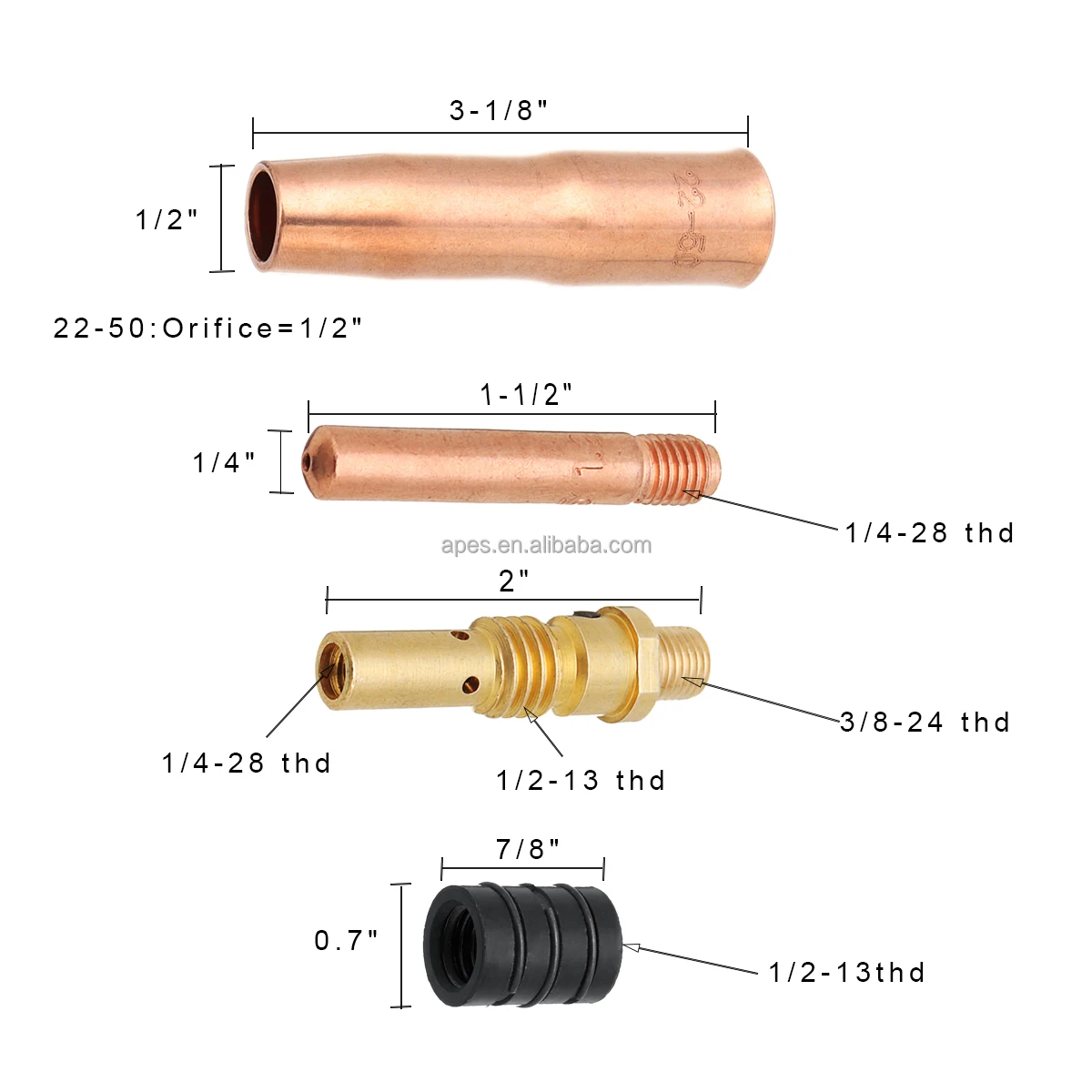 Tweco-pistolas MIG estándar 2, compatible con el difusor 52 y el ...