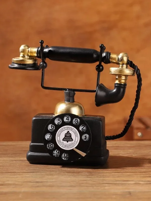 Antique Retro Vintage Resin Phone Telephone Decorations Hall Desktop ...