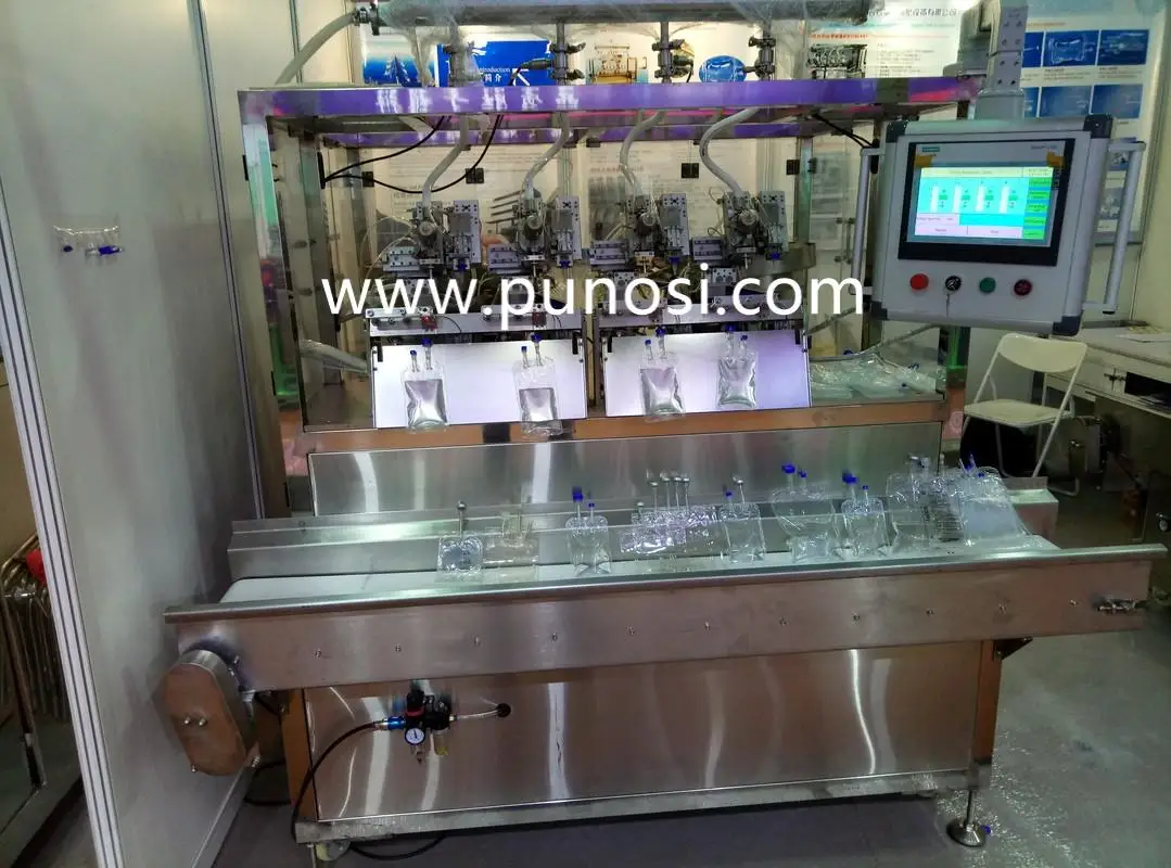 Saline IV Infusion Bag Solution Filling Machine Line